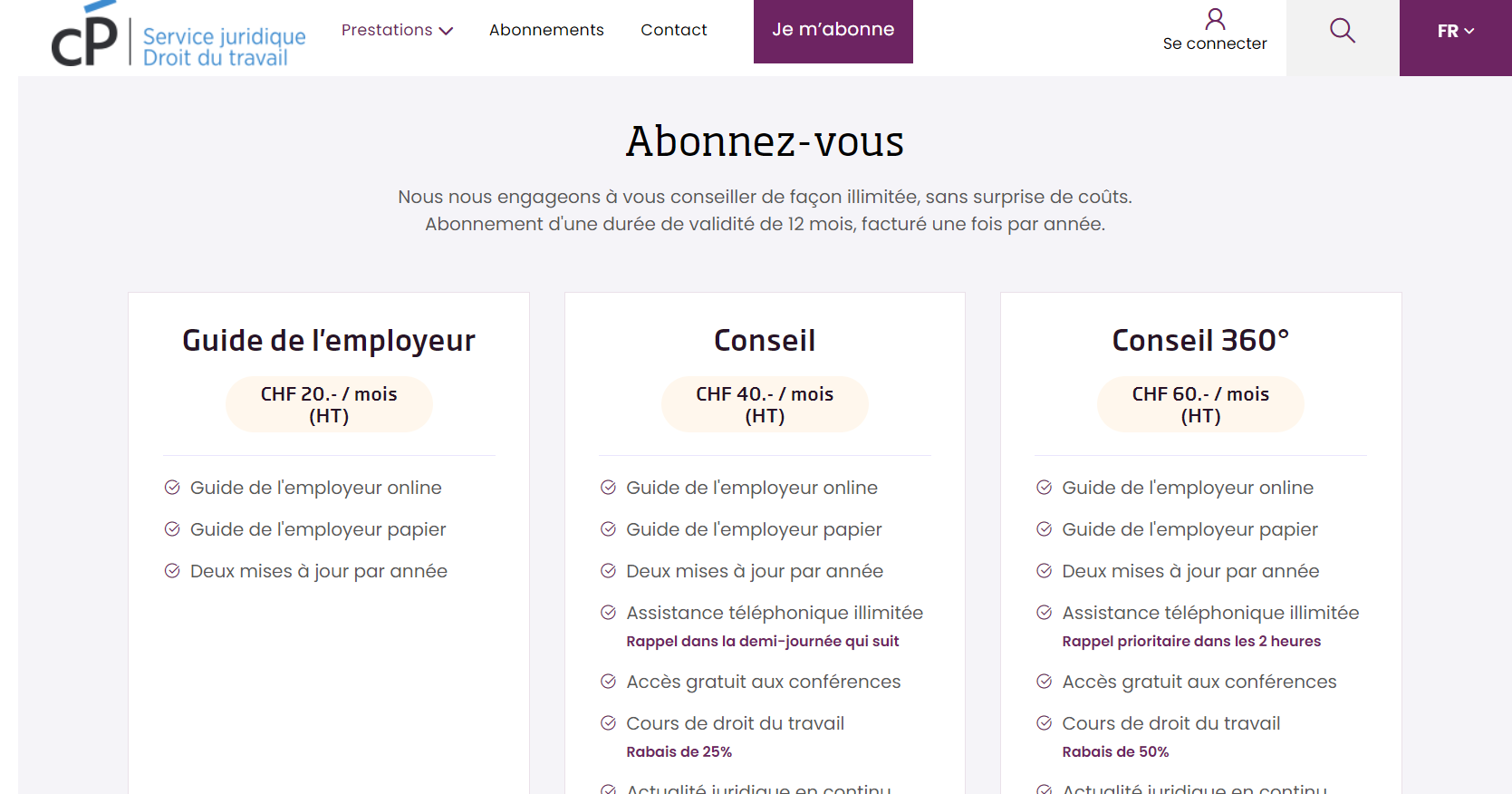 Nos abonnements pour entreprises